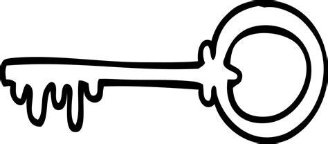 Line Drawing Cartoon Old Key 12197874 Vector Art At Vecteezy