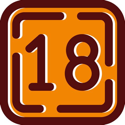 Eighteen Filled Sliped Retro Icon 37788238 Vector Art At Vecteezy