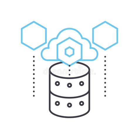 Database Line Icon Outline Symbol Vector Illustration Concept Sign Stock Vector