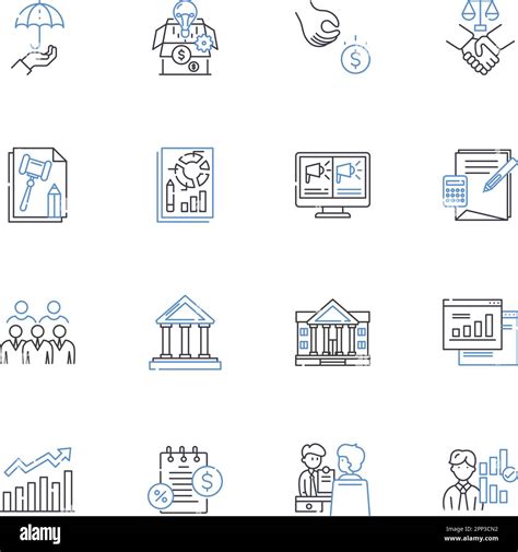 Budget Administration Line Icons Collection Fiscal Accounting Allocation Analysis Audit