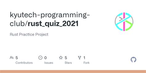 Github Kyutech Programming Club Rust Quiz Rust Practice Project