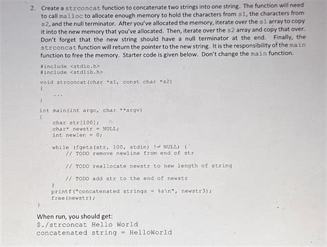 Solved Create A Strconcat Function To Concatenate Two