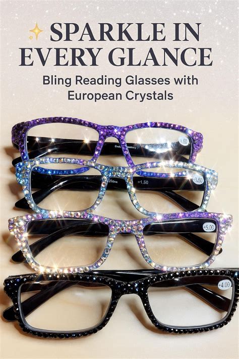 Rhinestone Reading Glasses Bling Eyewear European Crystals Sparkly