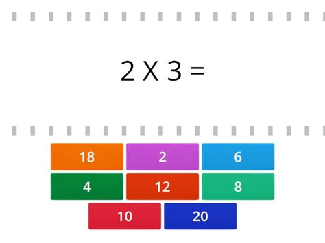 Multip Lication Table 2 Find The Match
