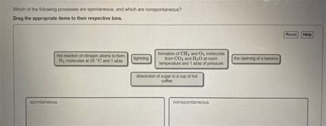 solved which of the following processes are spontaneous and