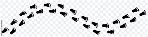 Bigfoot Footprints On The Ground Path From Traces Vector Black