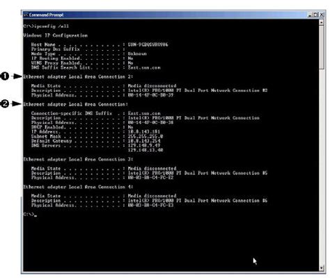 Confirm Physical Port Mac Addresses And Match Them To Windows Device Names Sun Fire X4640