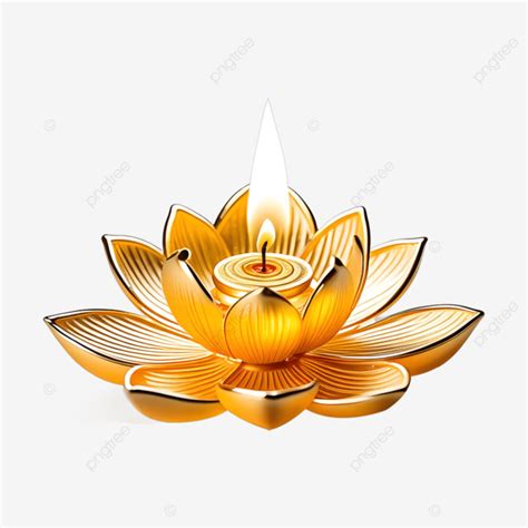 3d 연꽃 Diya 점토 색상과 불 3d 장식 빛나는 투명 오일이 가득한 짙은 황금빛 클레이 컬러의 연꽃 디왈리 Png 일러스트 및 이미지 에 대한 무료 다운로드