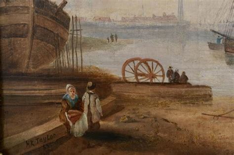 Henry King Taylor British 1799 1869 Harbor Scene By Henry King Taylor