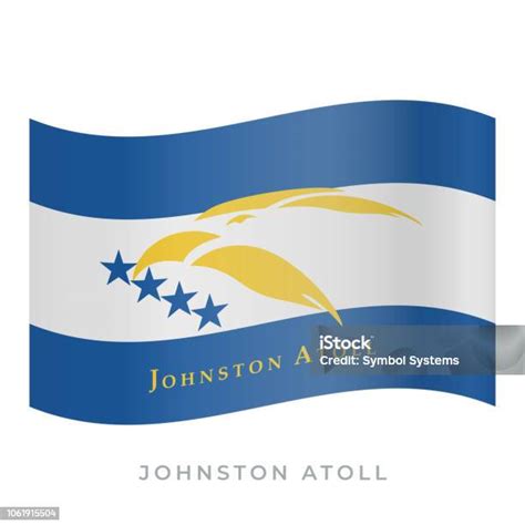 Johnston Atoll Waving Flag Vector Icon Vector Illustration Isolated On