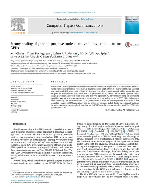Pdf Strong Scaling Of General Purpose Molecular Dynamics Simulations