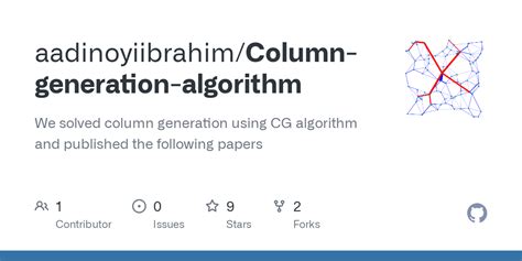 github aadinoyiibrahim column generation algorithm we solved column