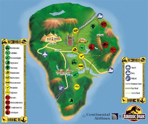 Outdated Isla Nublar Tour Map Remake Image Return To Jurassic Park