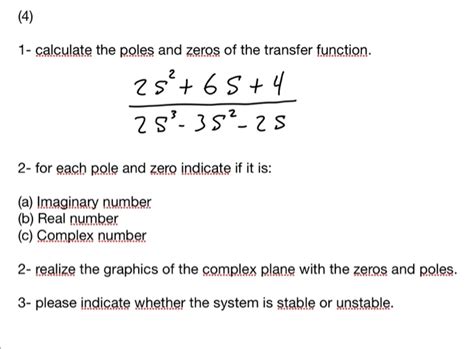 Solved Calculate The Poles And Zeros Of The Transfer Chegg