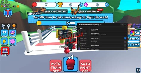Punch Simulator Script Auto Click Auto Spin Teleports
