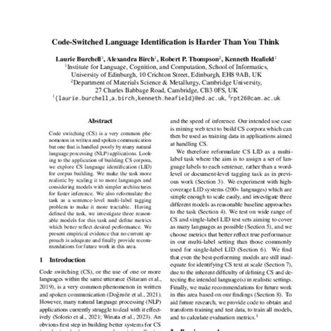 Code Switched Language Identification Is Harder Than You Think Acl Anthology