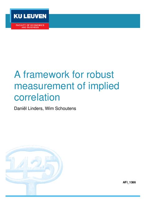 Pdf A Framework For Robust Measurement Of Implied Correlation