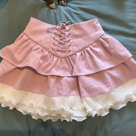 Shein Pink Ruffled High Waisted Skirt Size Small In 2024 Cute