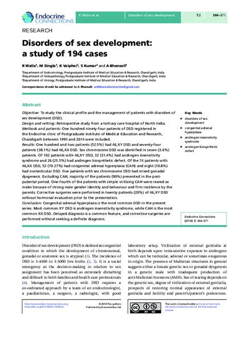 Pdf Disorders Of Sex Development A Study Of 194 Cases