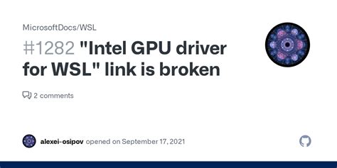 Intel Gpu Driver For Wsl Link Is Broken Issue Microsoftdocs Wsl Github