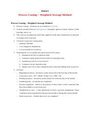 Process Costing Weighted Average Method Docx Modul 2 Process Costing Weighted Average