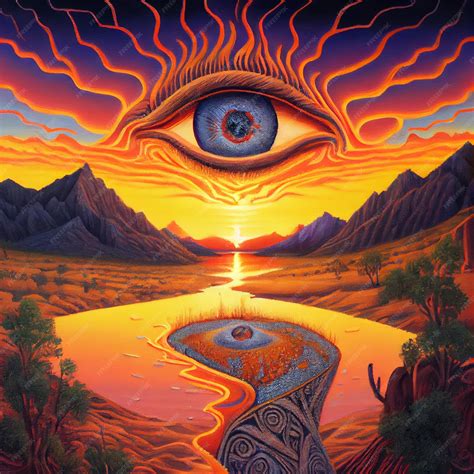 Premium Photo Colorful Psychedelic Landscape Abstract Surreal Nature