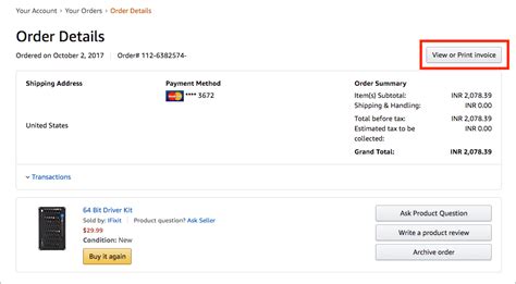 How To Download And Print Invoice From Amazon