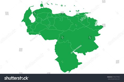 Venezuela Map Green Color Stock Vector Royalty Free 795477592