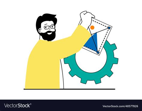 Web Development Concept With People Scene In Flat Vector Image