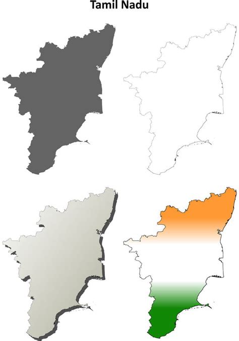 Tamil Nadu Blank Outline Map Set Vector Ai Eps Uidownload