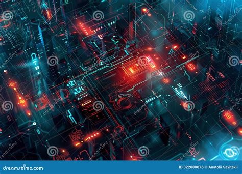 An Abstract Depiction Of A Futuristic Cybersecurity Network Protected