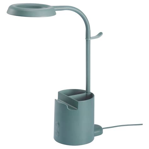 BrunbÅge Led Work Lamp With Storage Dimmableturquoise Ikea