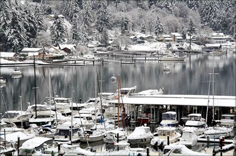Beautiful Gig Harbor Wa On A Snowy Day