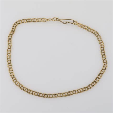 10kt Gold Double Curb Link Anklet Property Room