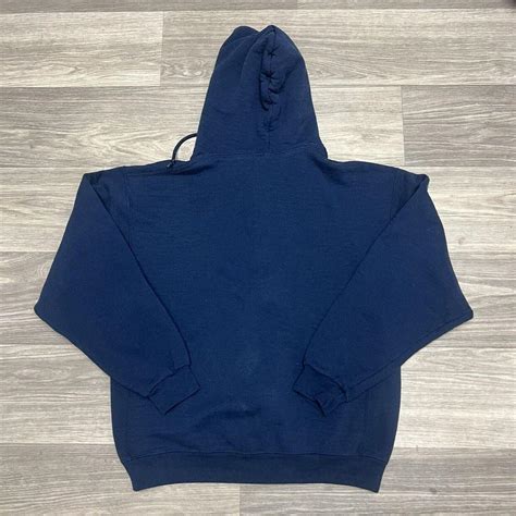 Vintage Russell Athletic Hoodie Men L Blue Blank Depop