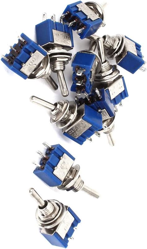 Aexit AC 125V 6A Switches 3Pin SPST 3 Position ON Off ON Toggle Switch Foot Switches 10 Pcs