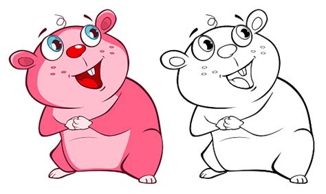 당신이 디자인 및 컴퓨터 게임을위한 귀여운 만화 캐릭터 기니 피그의 벡터 그림 색칠하기 책 윤곽선 세트 감정에 대한 스톡 벡터 아트 및 기타 이미지 Istock