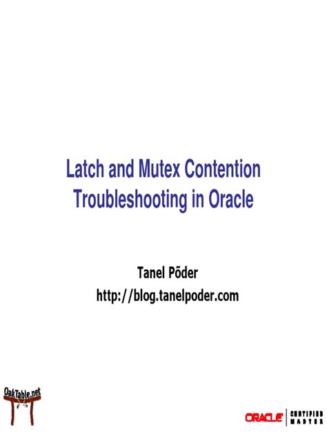 Oracle Latch And Mutex Contention Troubleshooting Pdf Pdf