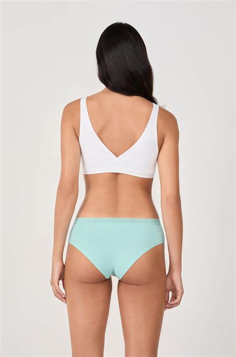 Pack Of 3 Cotton Cheeky Panties Jackie Lace Vert Nil Etam