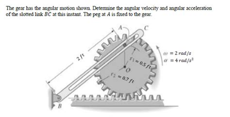 Solved The Gear Has The Angular Motion Shown Determine The Chegg