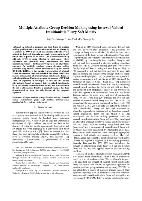 Pdf Multiple Attribute Group Decision Making Using Interval Valued