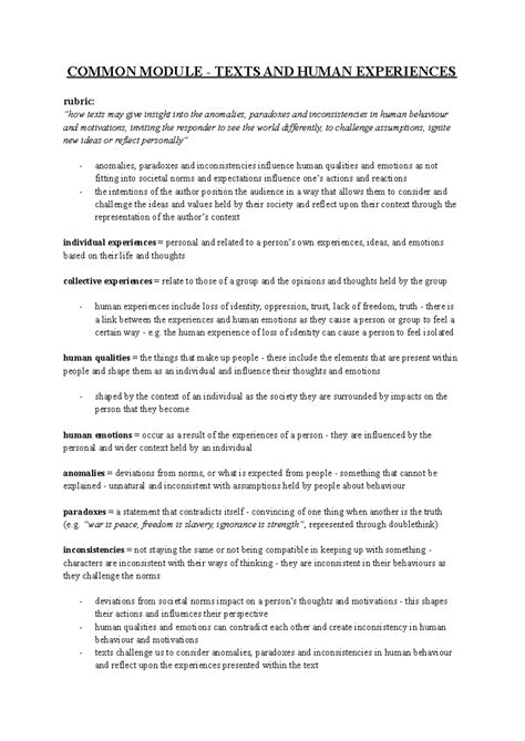 English Adv TQE S Common Mod Mod A Mod B Mod C COMMON MODULE TEXTS AND HUMAN