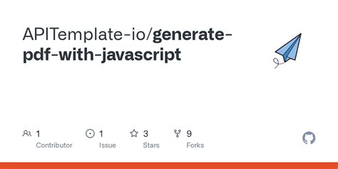Github Apitemplate Iogenerate Pdf With Javascript