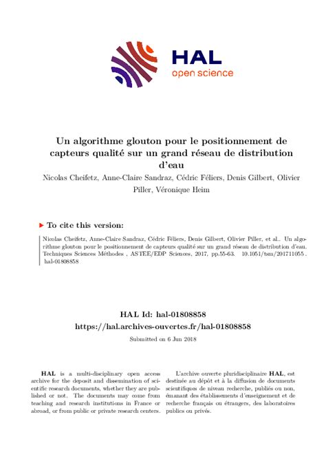Pdf Un Algorithme Glouton Pour Le Positionnement De Capteurs Qualité Pdf Un Algorithme Glouton Pour Le Positionnement De Capteurs Qualité
