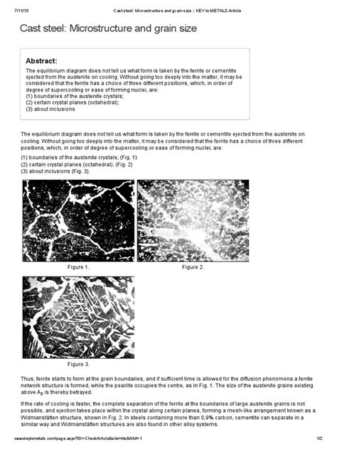 Pdf Cast Steel Microstructure And Grain Size Key To Metals