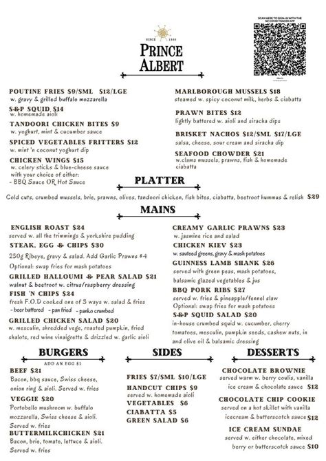 Bar And Kitchen — The Prince Albert