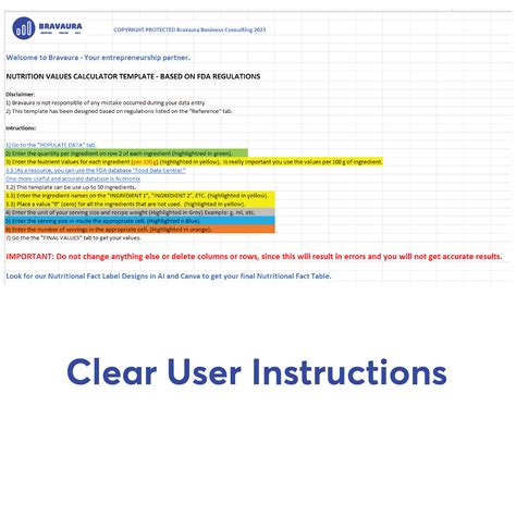 Fda Nutrient Calculator Nutrition Fact Table Template And Food Labeling Guidance Including