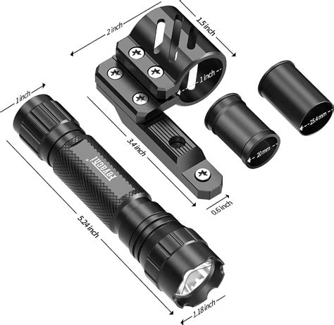 Feyachi Fl14 1200 Lumen Mlok Flashlight With Rail Mount And Pressure Switch Ideal For Outdoor
