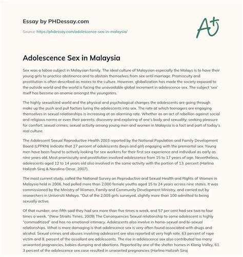 Adolescence Sex In Malaysia