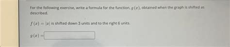 Solved For The Following Exercise Write A Formula For The
